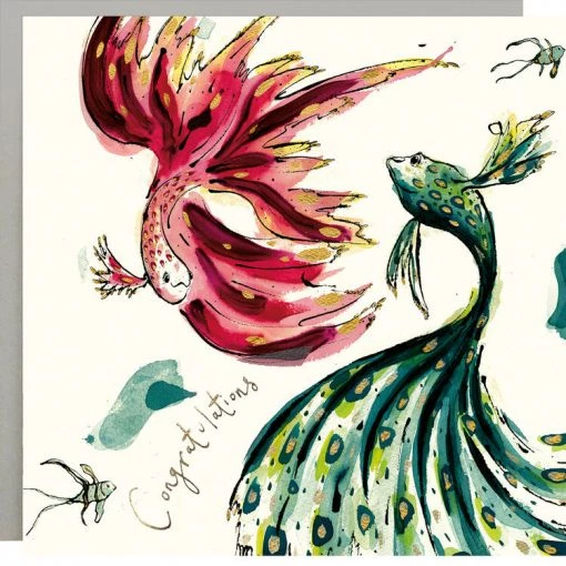 Shop Anna Wright Art Congratulations Dancing Fish Card Free Sitewide ...